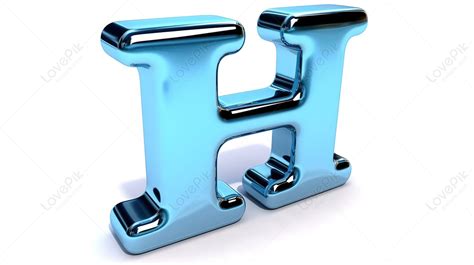 흰색 배경에 대문자 H의 광택 있는 파란색 크롬 3d 글꼴 렌더링 글꼴 배경 하얀색 배경 조직 배경 이미지 Hd 글꼴 하얀색 조직 배경 사진 무료 다운로드