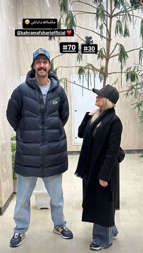 عکس از زن واقعی ارسطو در کنار بهرام افشاری اختلاف قدی اونها بی نظیره