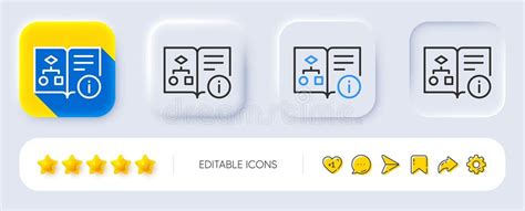 Technical Algorithm Line Icon Project Documentation Sign Neumorphic Buttons Vector Stock