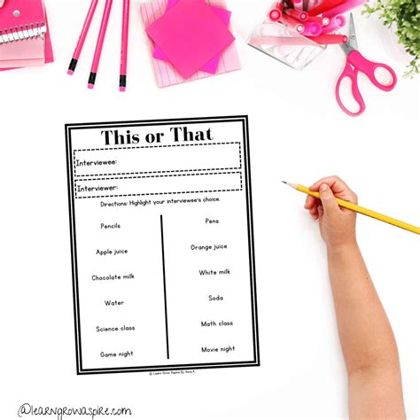 Interview A Friend Worksheets Learn Grow Aspire