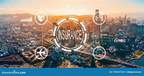 Insurance Concept With Downtown San Francisco Stock Image Image Of