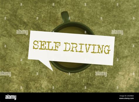 Text Caption Presenting Self Driving Word Written On Autonomous Vehicle Ability To Navigate
