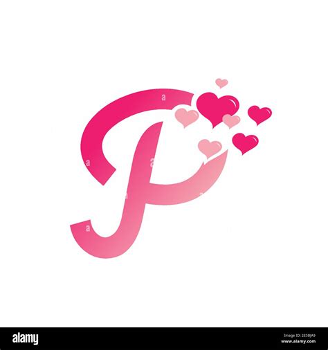 Pink P Initial Letter With Love Sign Valentine Vector Design Stock Vector Image Art Alamy