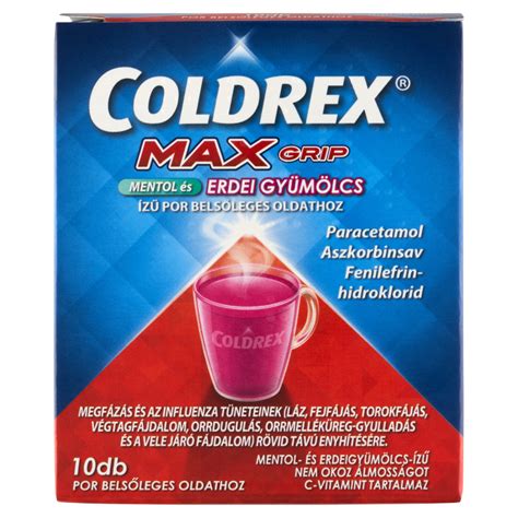Coldrex Maxgrip Mentol és Erdei Gyümölcs ízű Por Belsőleges
