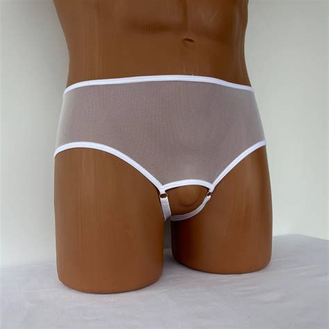 Men S Sexy Mesh Sheer Panties With Open Access Etsy