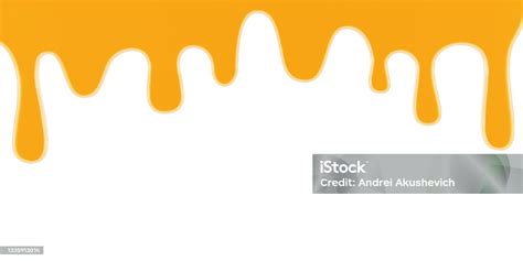 액체 노란색 은하 기름 시럽 오렌지 주스 또는 젤리 질감 떨어지는 꿀 녹인 달콤한 캐러멜 또는 소스 흰색 배경에 고립 된 국경 흐르는 끈적 끈적한 점액 사실적인
