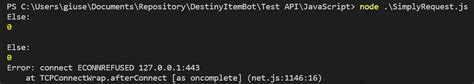 Javascript Connect Econnrefused 127001443 · Issue 1400 · Bungie