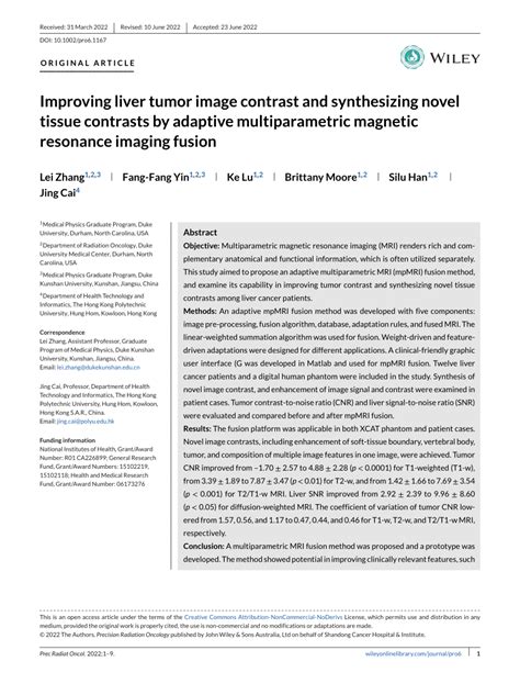 PDF Improving Liver Tumor Image Contrast And Synthesizing Novel Tissue Contrasts By Adaptive