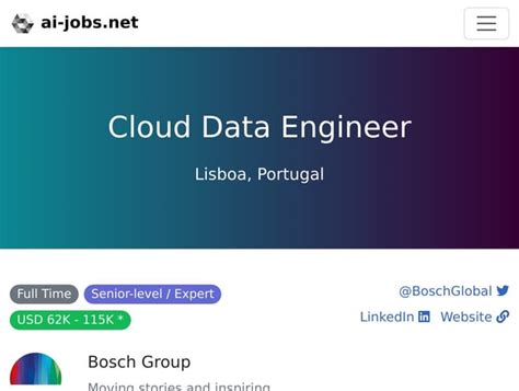 Hiring Cloud Data Engineer In Lisboa Portugal Raimljobs