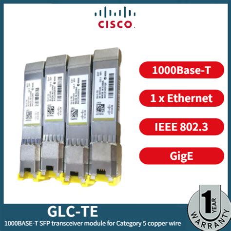 GLC TE Cisco SFP GLC Module 1000BASE T SFP Transceiver Module For Category 5 Copper Wire