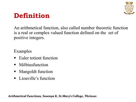 Mathematicsarithmetical Functions Pptx Physics Science