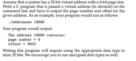 Solved Assume That A System Has A 32 Bit Virtual Address
