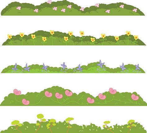 Landscape With Trees Flower Set Illustration Vector Art At Vecteezy