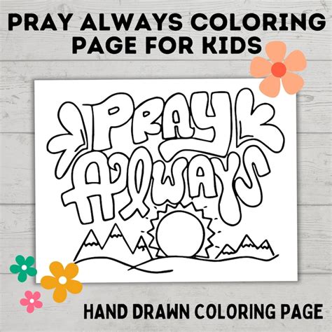 Coloring Sheets Prayer Etsy