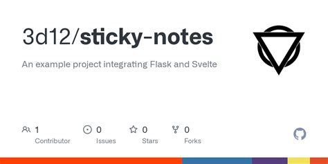 Github 3d12sticky Notes An Example Project Integrating Flask And Svelte