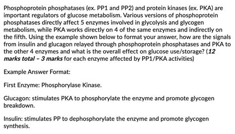 Solved Phosphoprotein Phosphatases Eg Pp1 And Pp2 And Protein