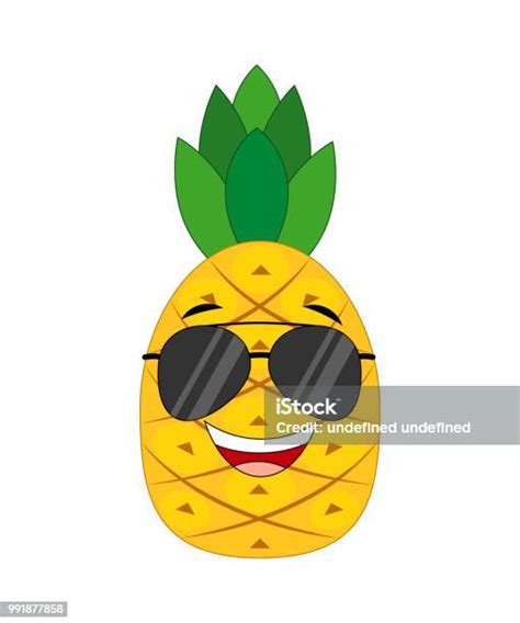 안경에 만화 파인애플입니다 벡터 일러스트 레이 션에 고립 과일에 대한 스톡 벡터 아트 및 기타 이미지 과일 귀여운 노랑 Istock