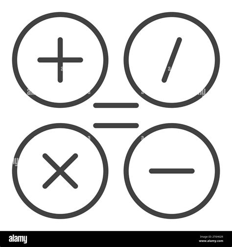 Basic Mathematical Symbols Vector Math Concept Linear Icon Or Symbol