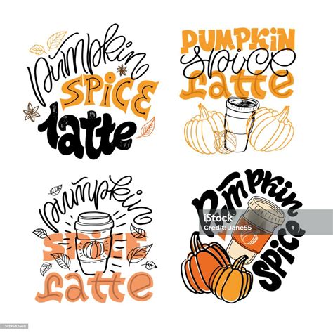 가을 가을에 대한 귀여운 손으로 그린 낙서 레터링 엽서 호박 향신료 라떼 호박 파이 양념에 대한 스톡 벡터 아트 및 기타 이미지 호박 파이 양념 10월 11월