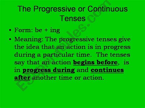 ESL English PowerPoints The Progressive Or Continuous Tenses