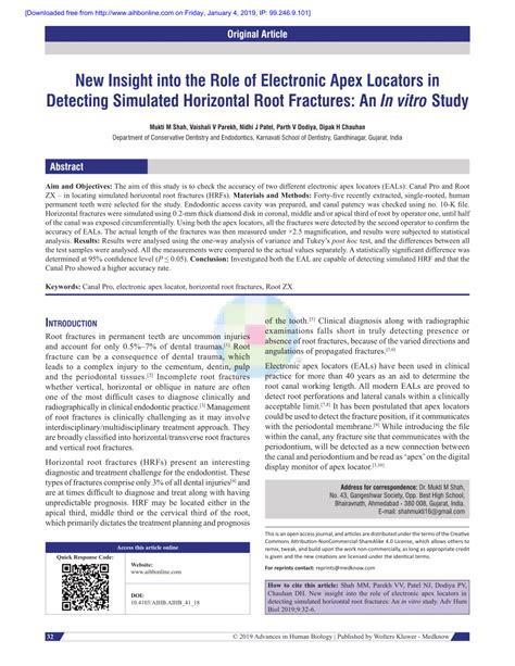 Pdf New Insight Into The Role Of Electronic Apex Locators In