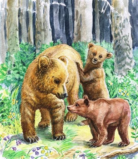 Оригинал схемы вышивки «Медведица и медвежата №6229 Вышивка крестом