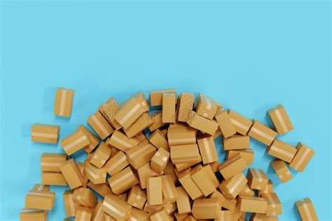 Stack Of Cardboard Parcel Box Overflow Shopping Delivery Shipping