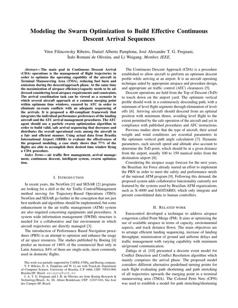 Pdf Modeling The Swarm Optimization To Build Effective Continuous Descent Arrival Sequences
