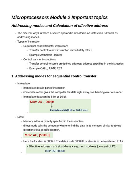 Microprocessors Module 2 Important Topics Pdf