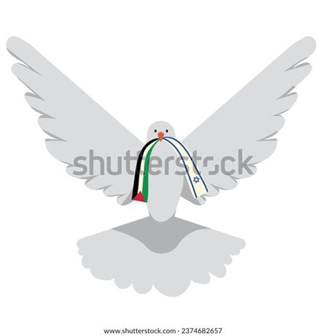 Palestine Israel Flags Dove Design Stock Vector Royalty Free