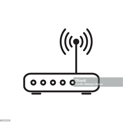 Router Icon Router Related Signal Icon Isolated Stock Illustration Download Image Now