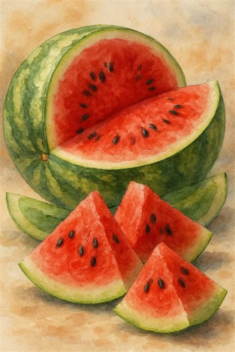 Watermelon Watercolor Painting Tutorial Realistic Style Step By Step