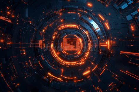 Transformative Ai Revolution In Futuristic Space Technology Design Stock Illustration