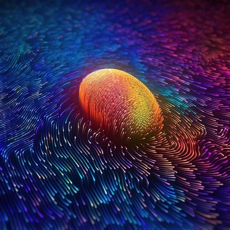 Premium Ai Image Holographic Digital Fingerprint Cyber Security
