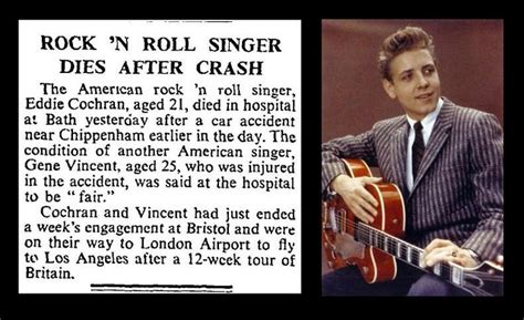 17th April 1960 Eddie Cochran Died In Car Crash Bradford Timeline