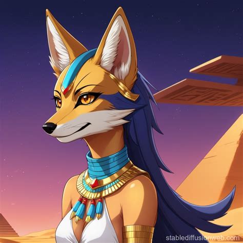 Anthropomorphic Female Egyptian Jackal Stable Diffusion Online