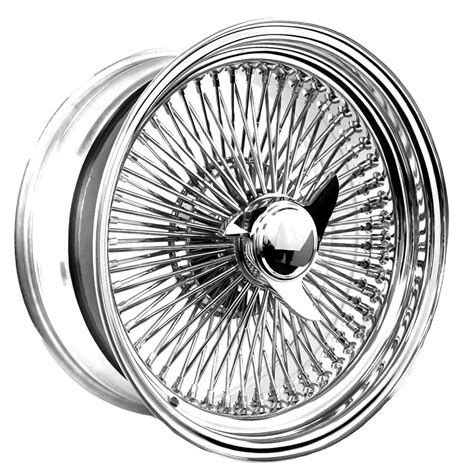 16x7 Standard Chrome 100 Spoke Lowrider Wire Wheels Single Ninja Tire