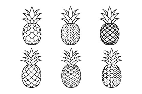 Pineapple Clipart Black White Vectors And Illustrations For Free Download