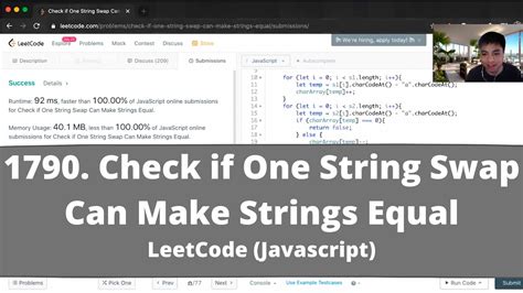 How To Solve 1790 Check If One String Swap Can Make Strings Equal On