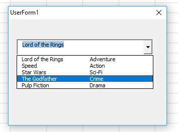 Excel Adding Two Columns To Vba Userform Combobox Stack Overflow