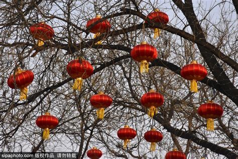 大红灯笼辉映古建角楼年味浓