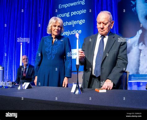 Queen Camilla Watches Holocaust Survivor Arem Hersch Light A Candle