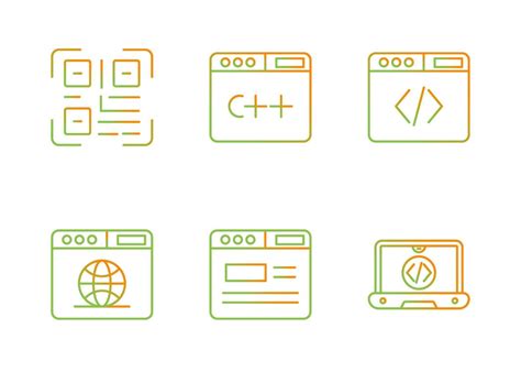 Coding Vector Icon Set Vector Art At Vecteezy
