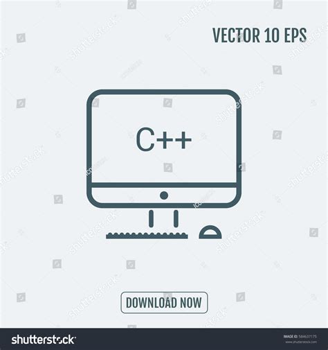Mono Lines Simple Display C Programming Stock Vector Royalty Free