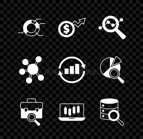 set pie chart infographic financial growth dollar search data