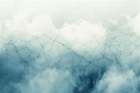 Abstract Blue Network Connection Concept Cloudy Background Technology Innovation Premium Ai