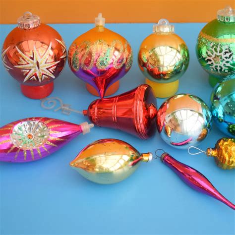 Vintage 1970s Mixed Plastic Christmas Decorations X14 Pineapple Retro