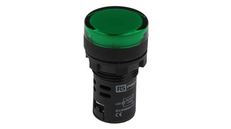 Rs Pro Panel Mount Green Led Pilot Light 22mm Cutout Ip65 Round