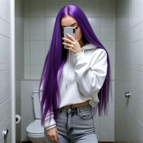 «Девушка с ухоженными фиолетовыми длинными волосами высокая стройное … — картинка создана в