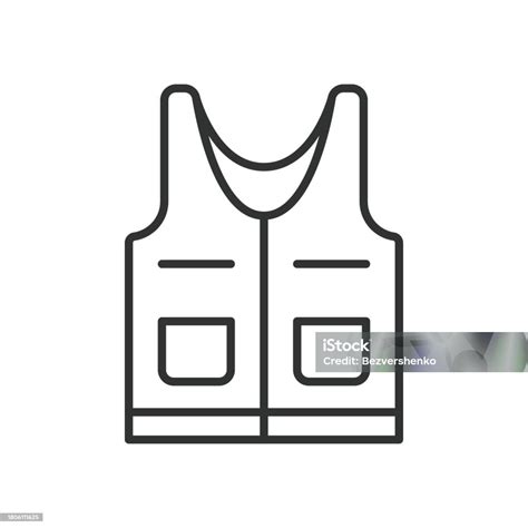 조끼 아이콘 라인 디자인 질레 민소매 스타일 의류 양복 조끼 의류 캐주얼 패션 벡터 일러스트 조끼 그림 편집 가능한 획 아이콘입니다 0명에 대한 스톡 벡터 아트 및 기타